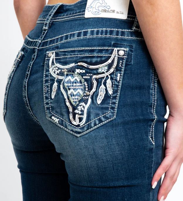 Grace in LA Embellished Steerhead Jean – Hewitt & Whitty Saddlery