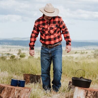 Just Country Mens Cameron Half Button Flannel Shirt – Hewitt & Whitty ...