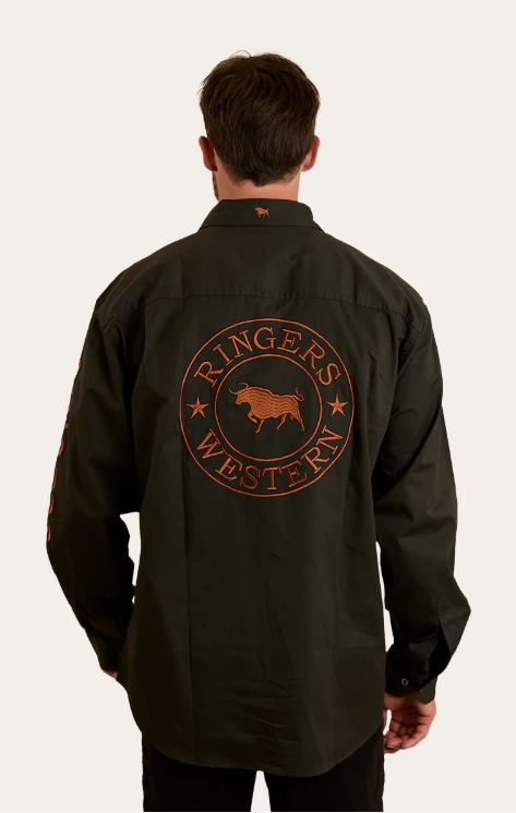 Ringers Western Mens Hawkeye Full Button Charcoal-Rust – Hewitt ...